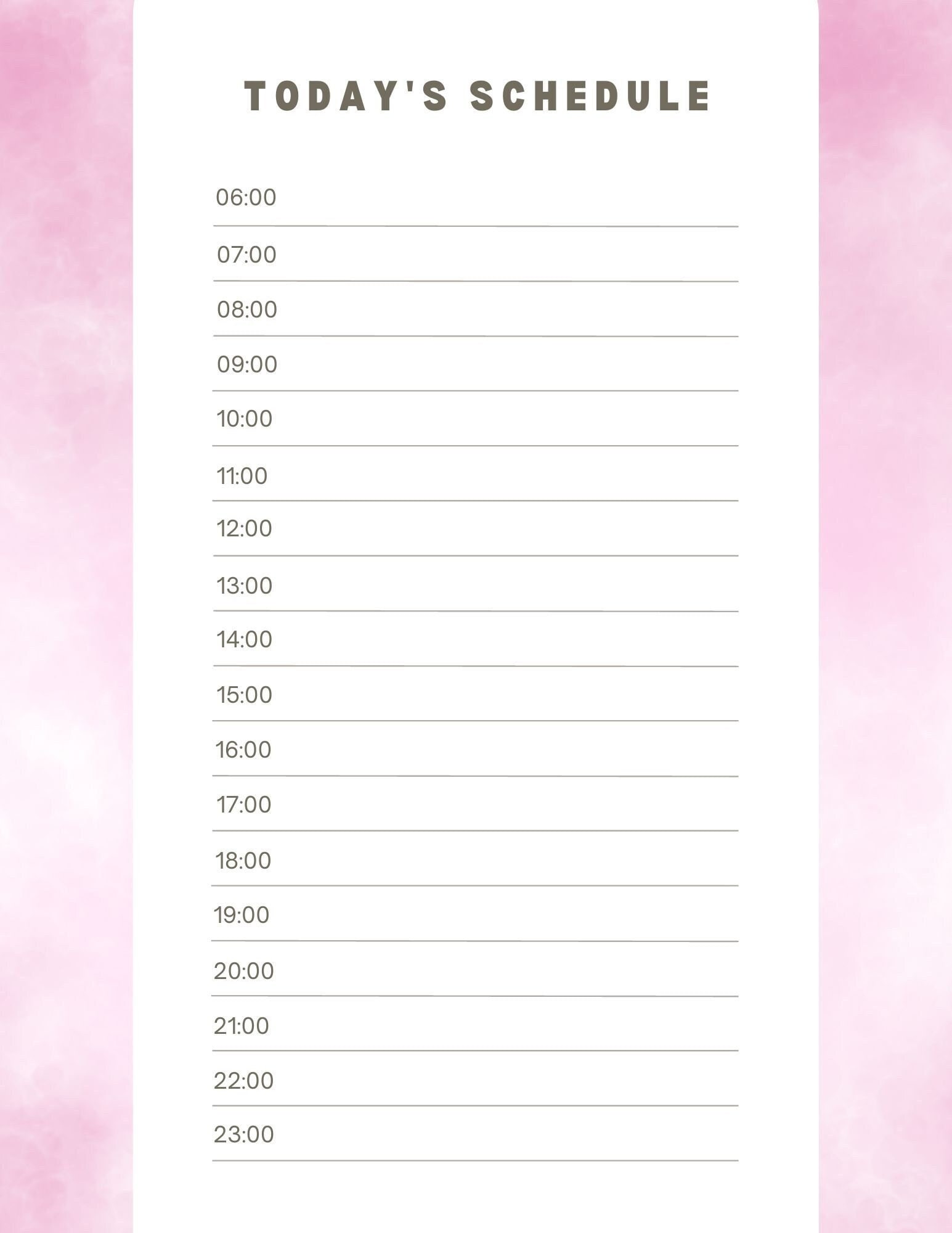 Today's Schedule Printable, Instant Download, Today's Do to List ...