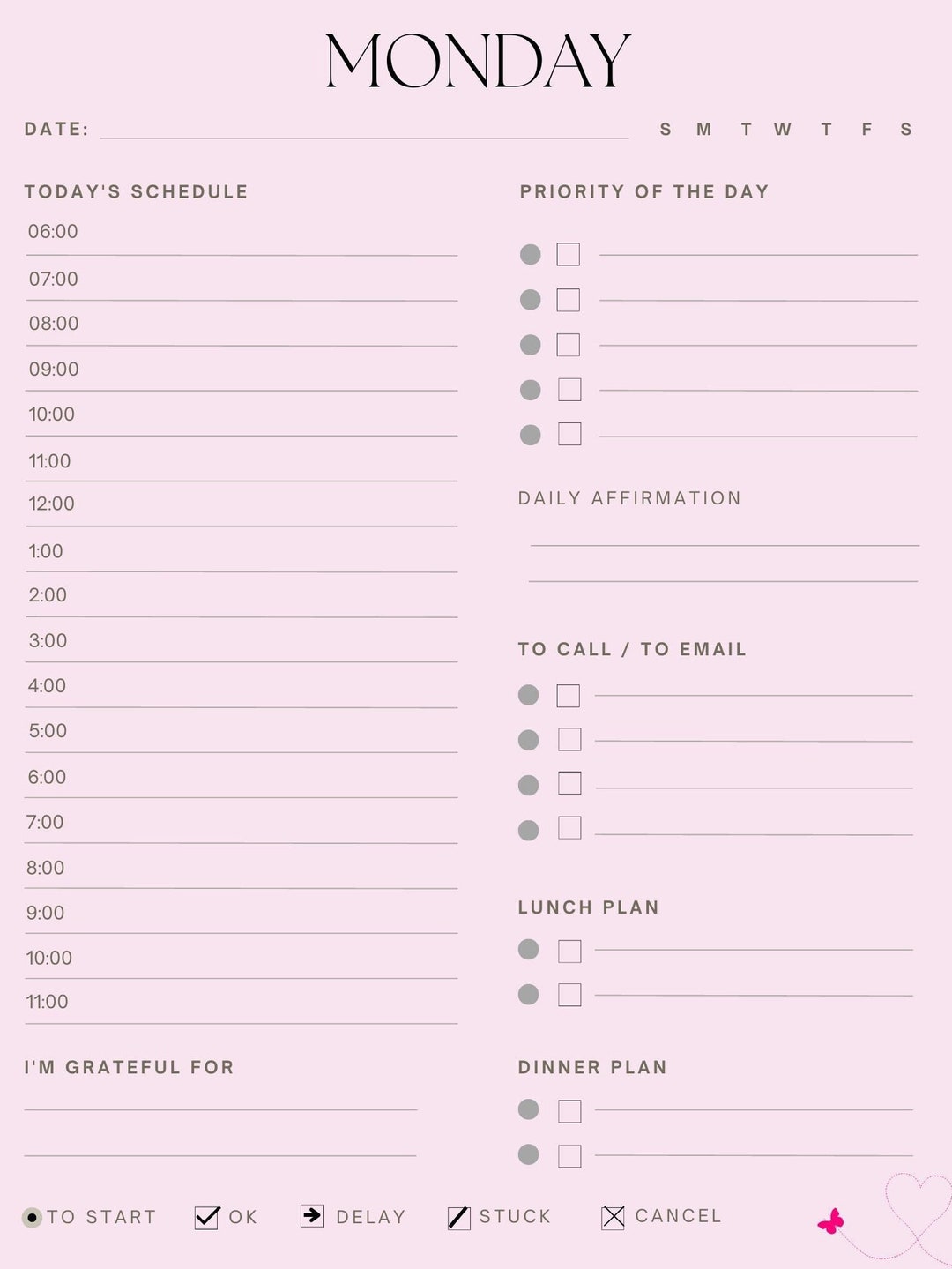 Weekly Planner, Printable Weekly Planner, Daily Planner, Instant ...
