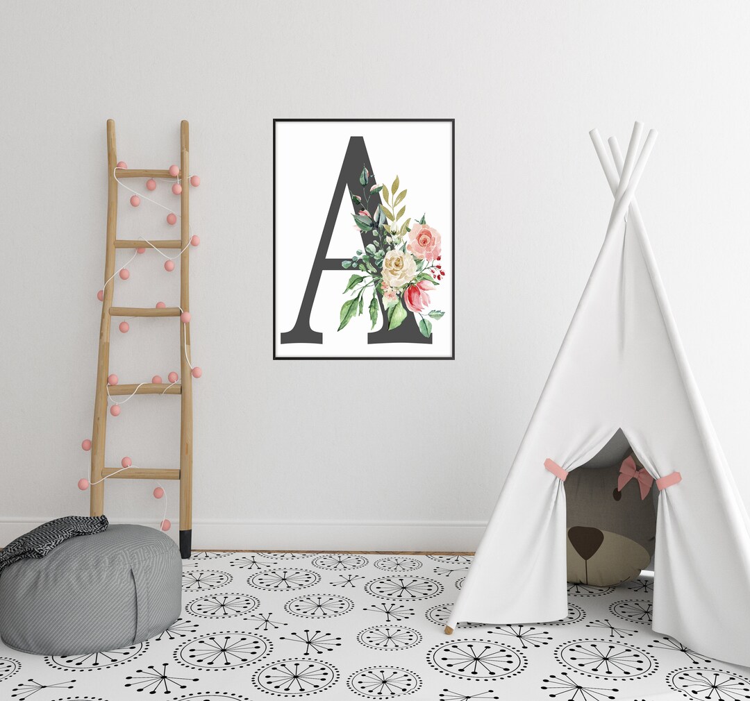 Floral Alphabet Digital Download for Girls Nursery or Bedroom - Etsy