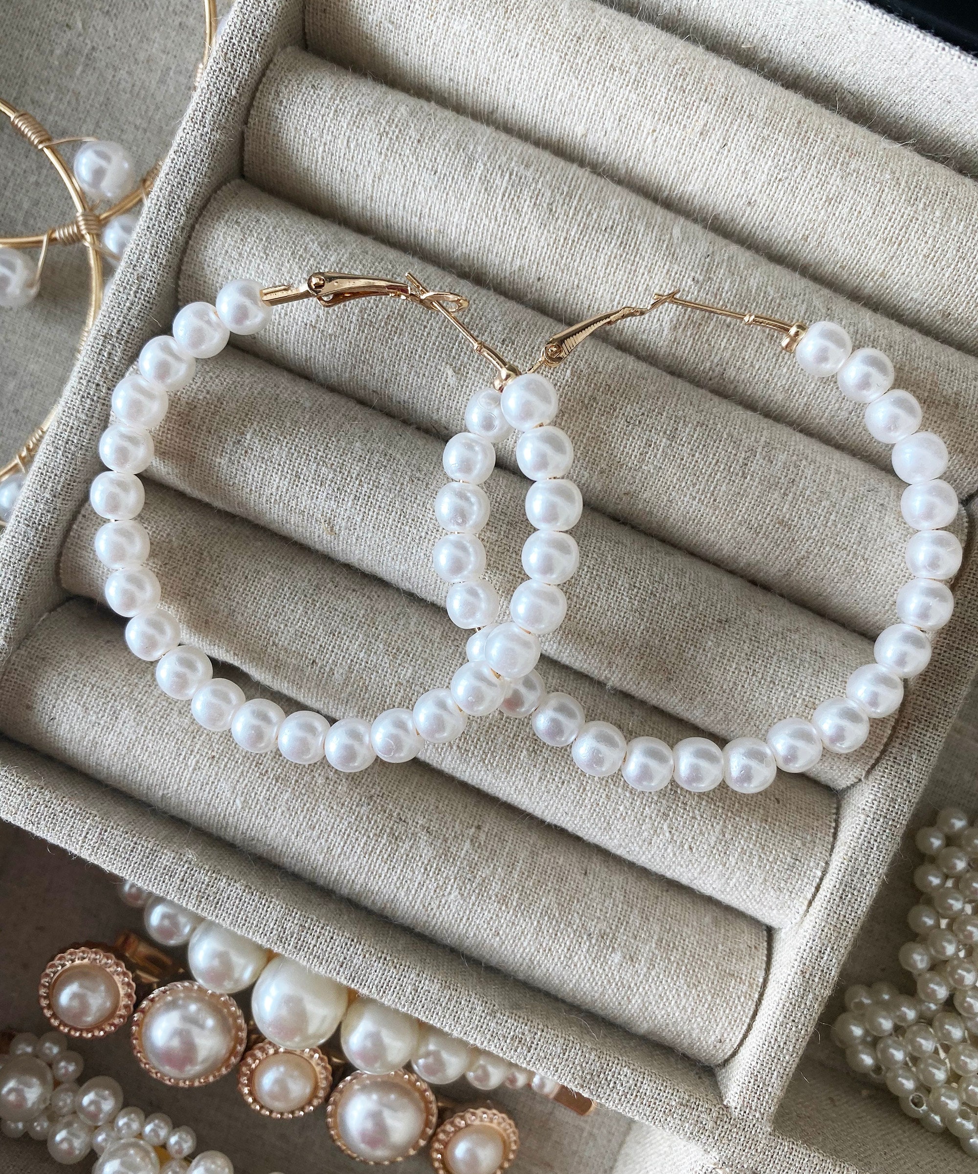 Pearl Hoop Earrings Hoop Earrings Silver Hoops Earrings - Etsy