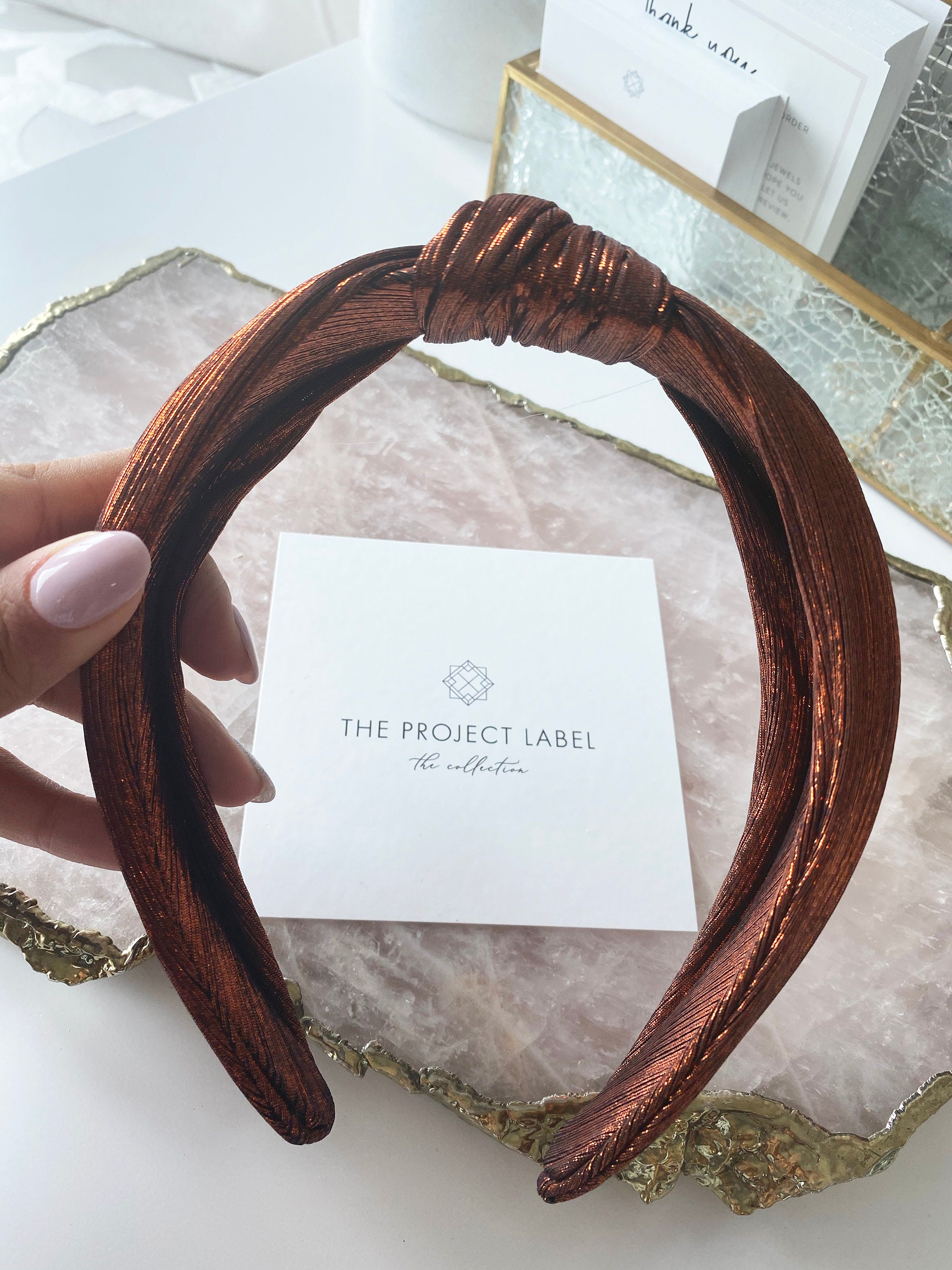 Top Knot Headband Sparkle Headband Metallic Headband Copper | Etsy