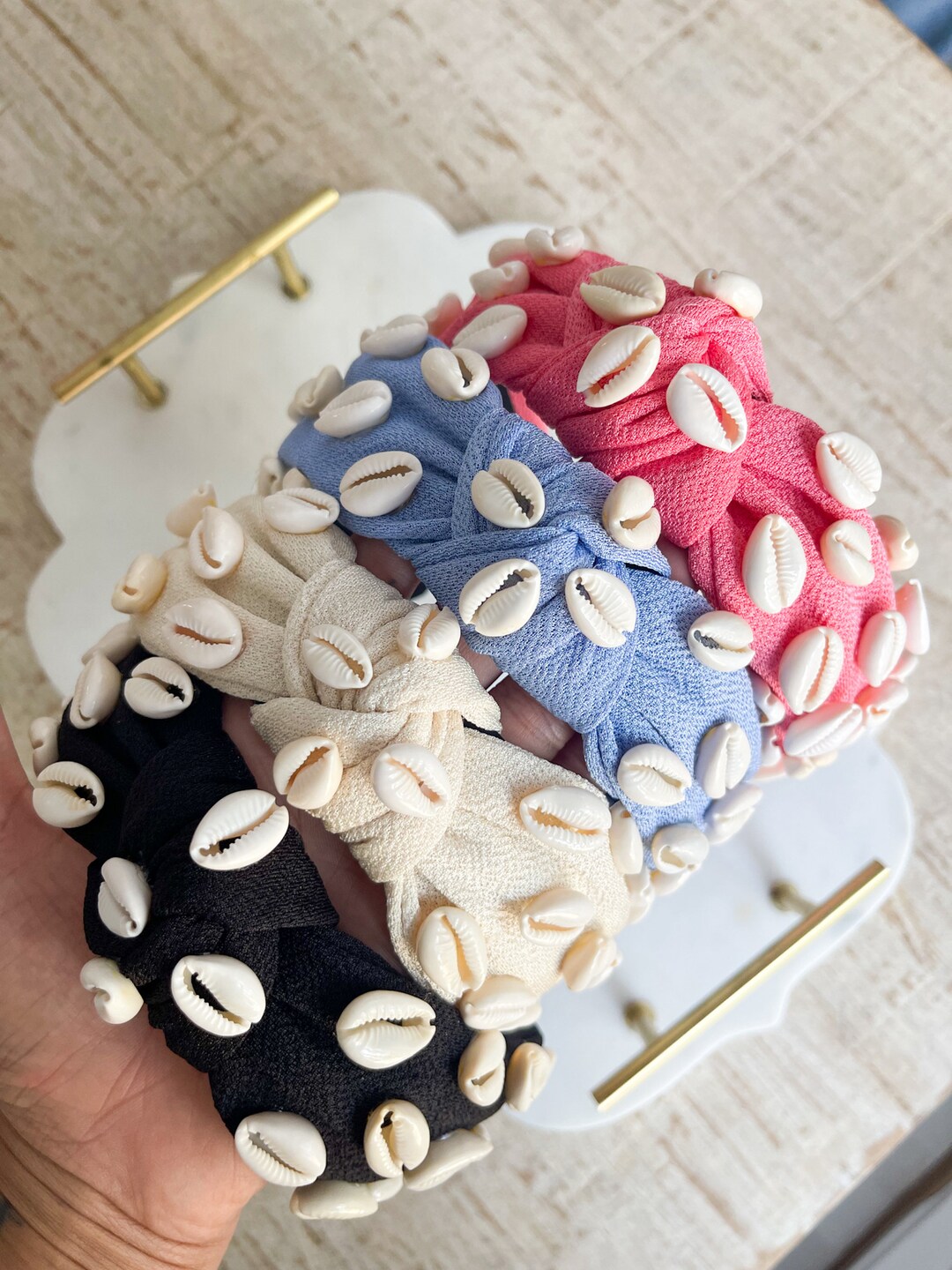 Headband With Shells - Top Knots Shell Headband, Shell Headband ...