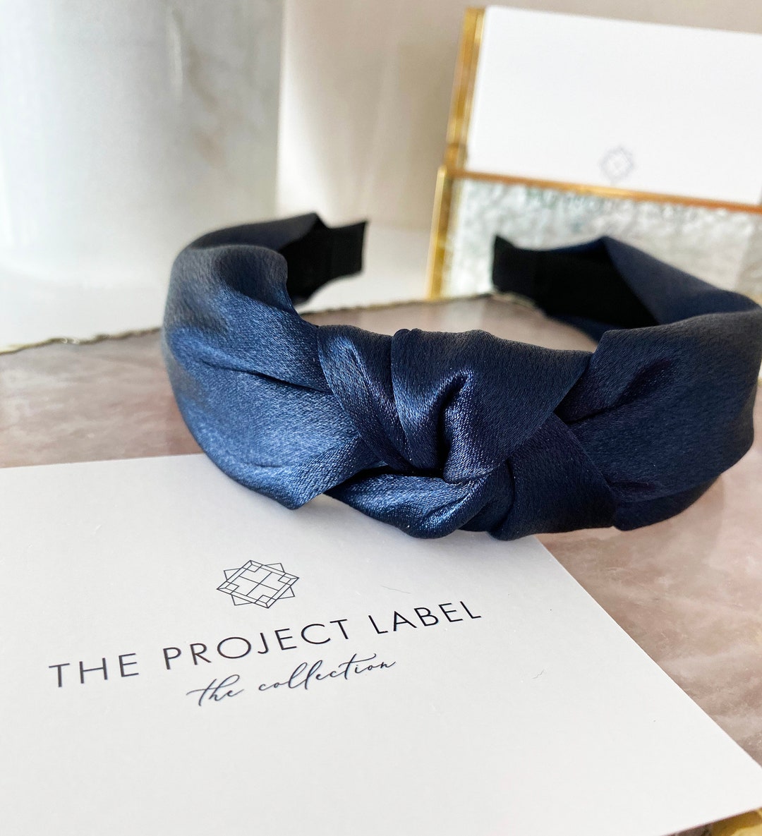 Knot Headband, Top Knot Headband, Bridal Headband, Headband, Navy ...