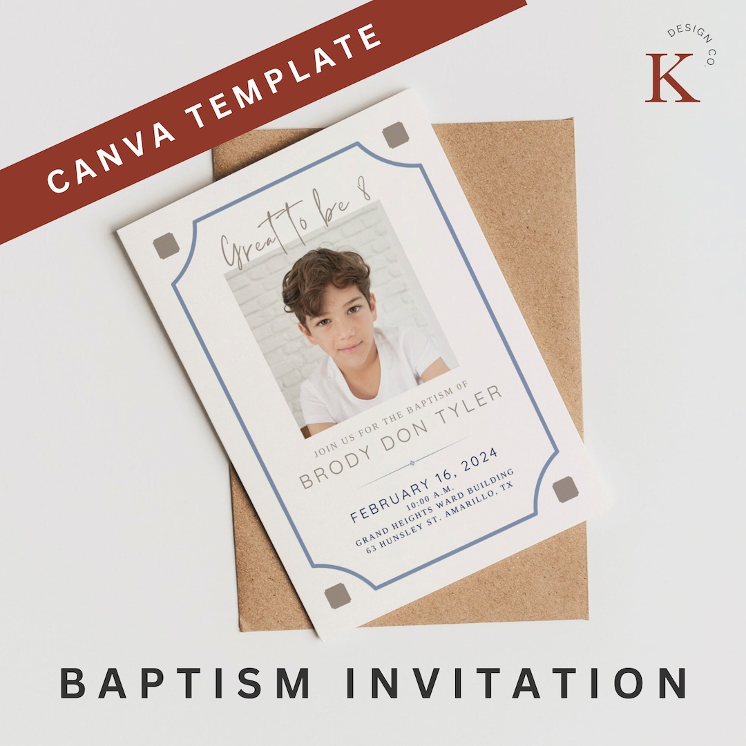 Editable LDS Baptism Invitation, Baptism Invite Template, Custom ...