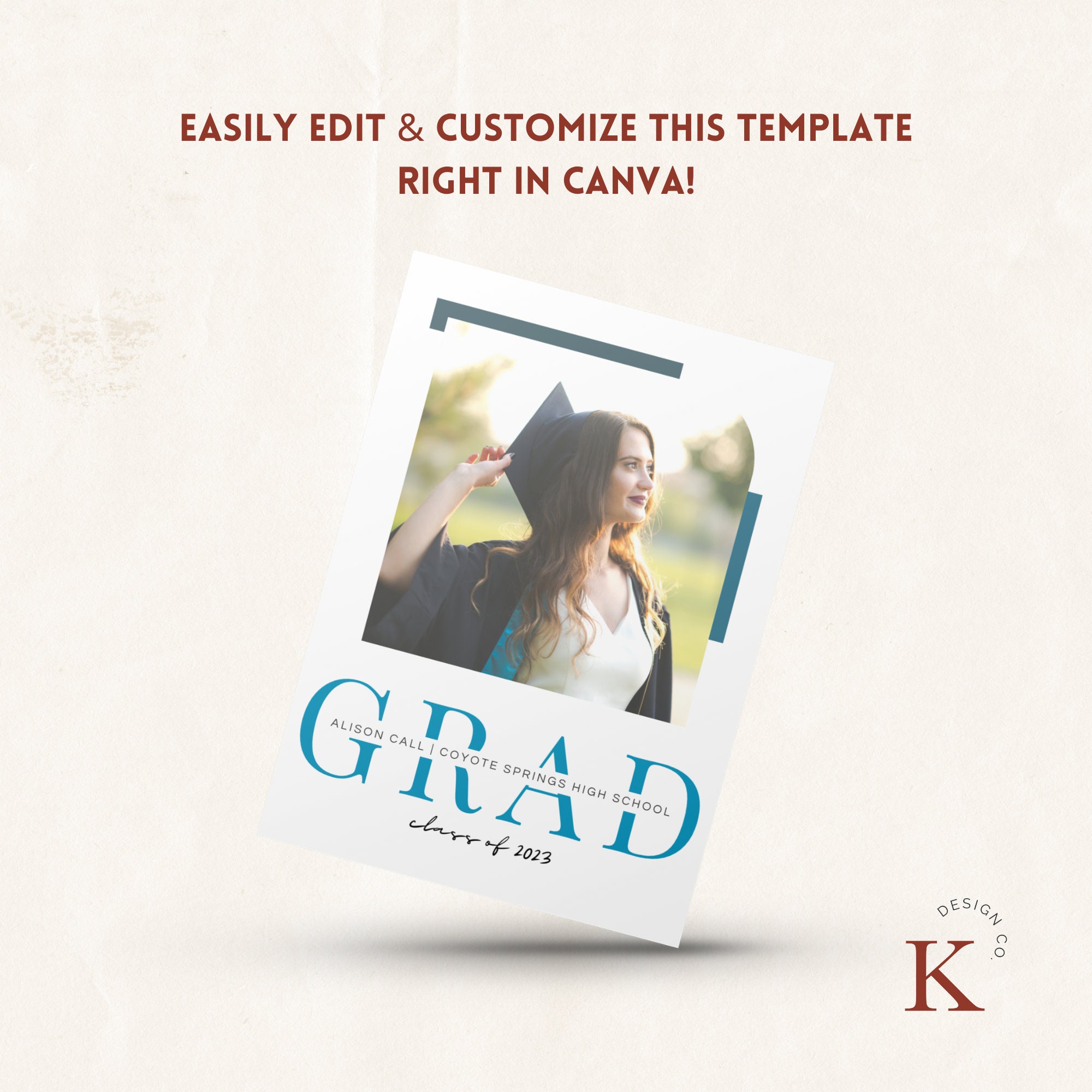 Modern Canva Graduation Template, Customizable High School Graduation ...