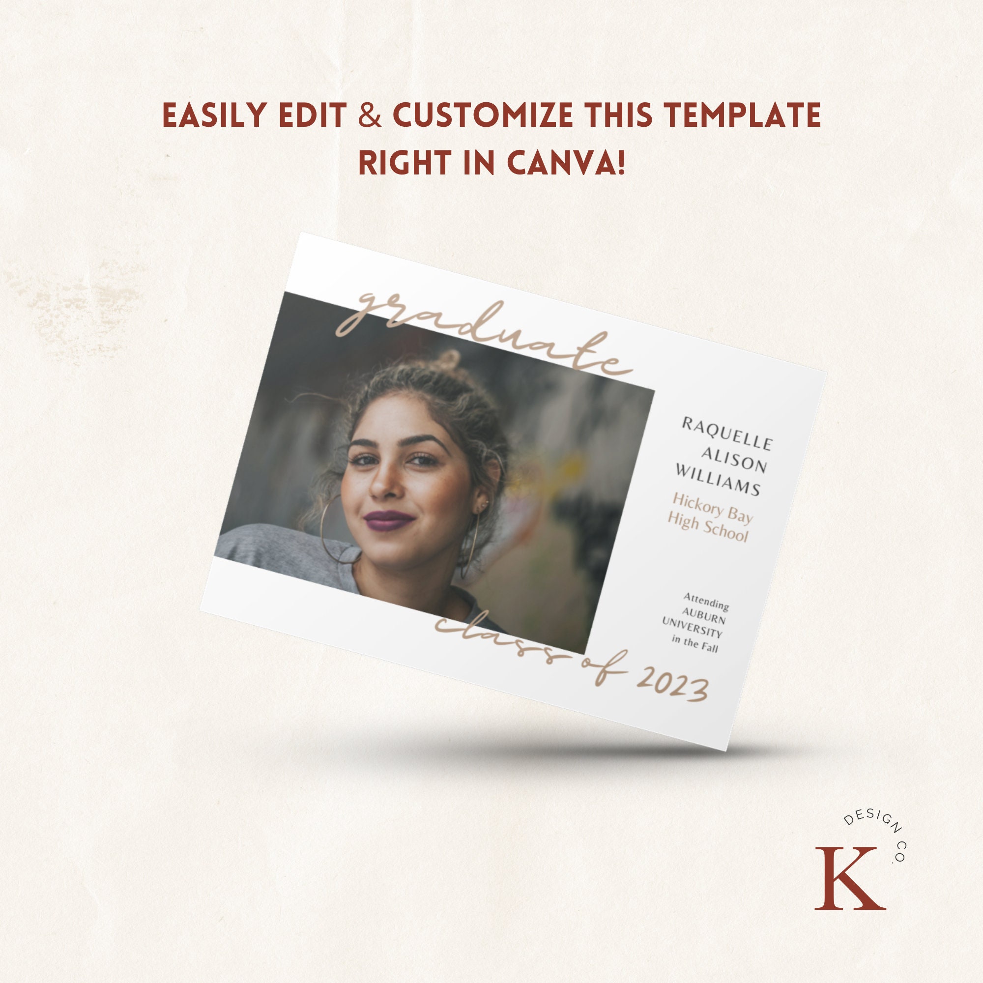 Cute Canva Graduation Template, Customizable High School Graduation ...