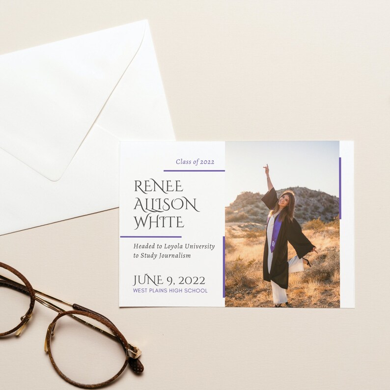 Custom Graduation Announcement Template, Customizable High School ...