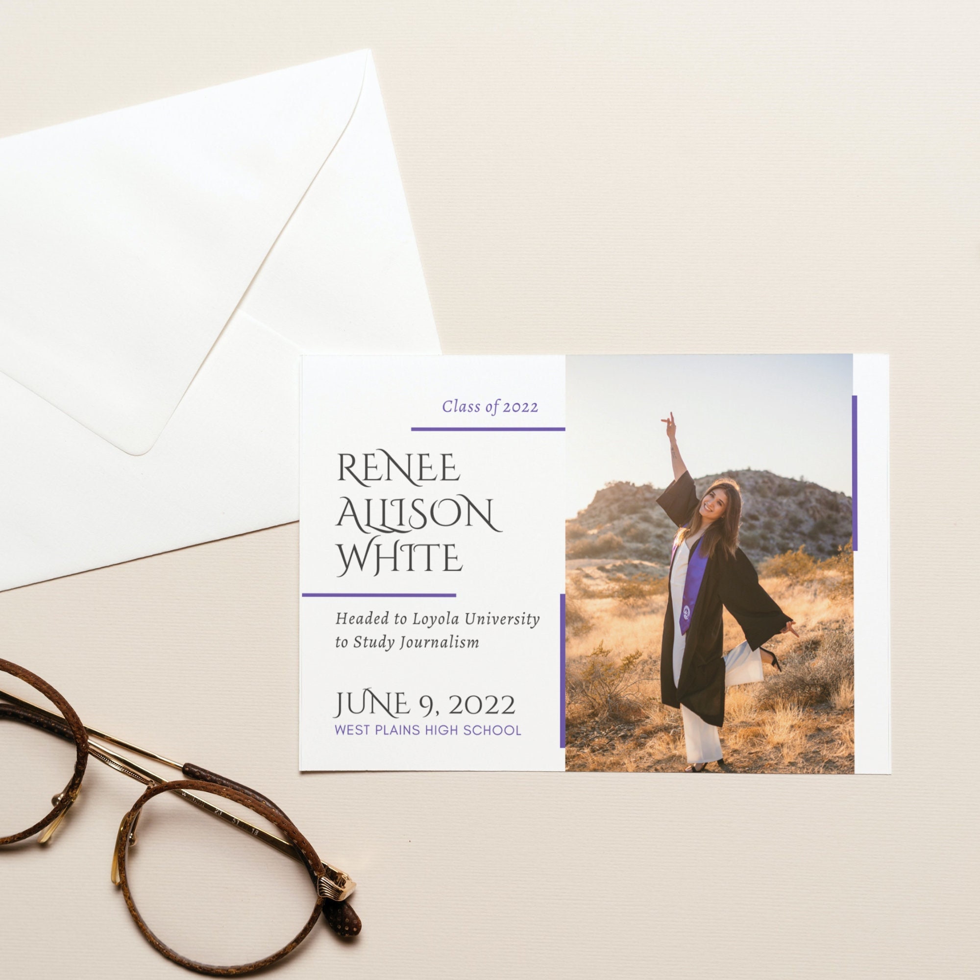 Custom Graduation Announcement Template, Customizable High School ...