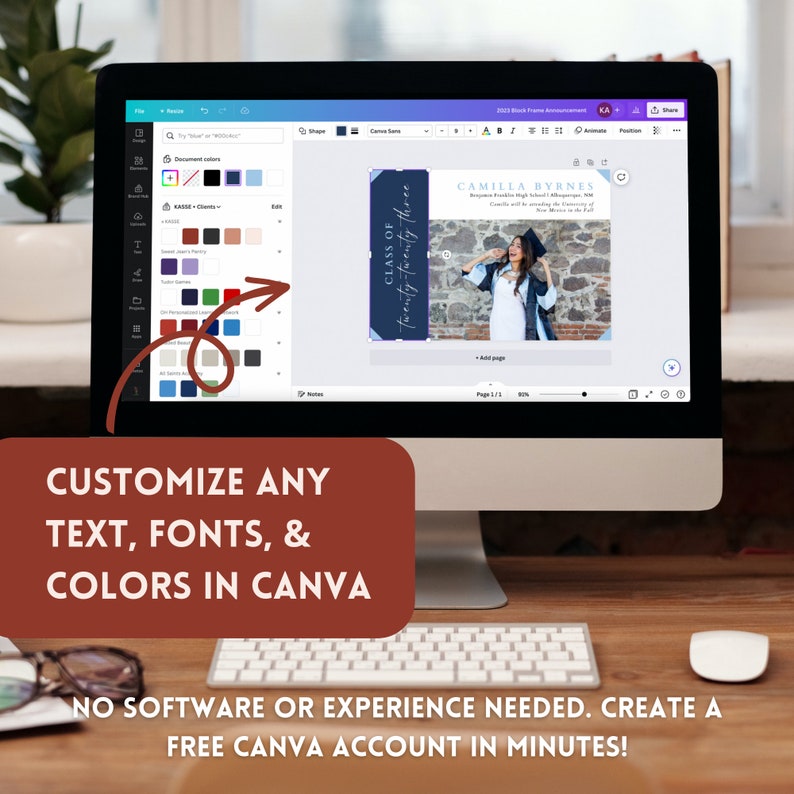 Canva Graduation Announcement Template Customizable High - Etsy