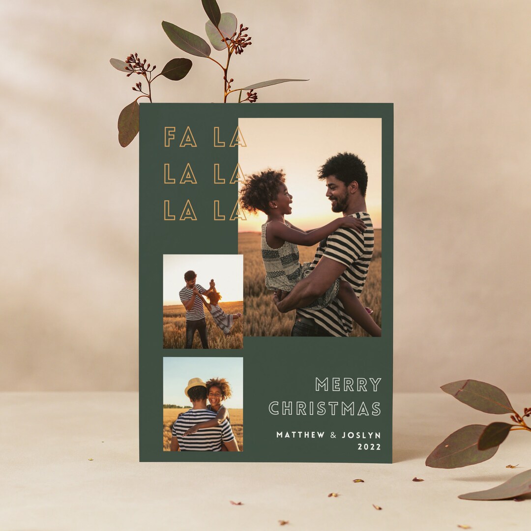 Modern Christmas Card Design Template, Modern Customized Digital ...