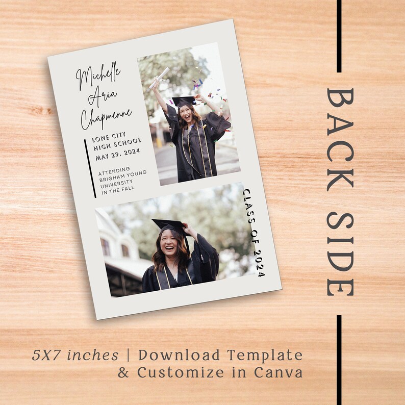 Modern Canva Graduation Template, Polaroid Customizable High School ...