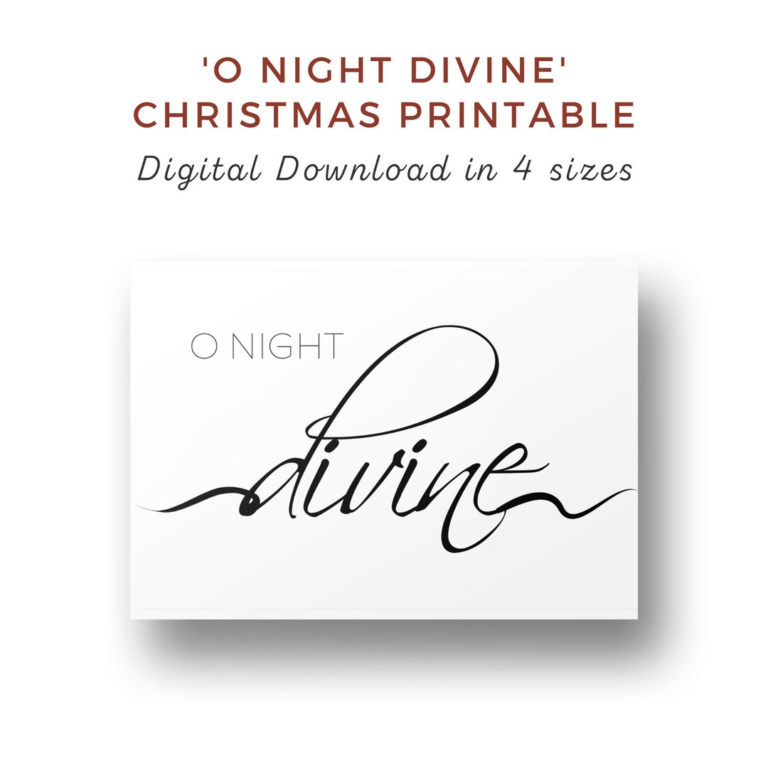 O Night Divine Printable Christmas Holiday Digital Download - Etsy