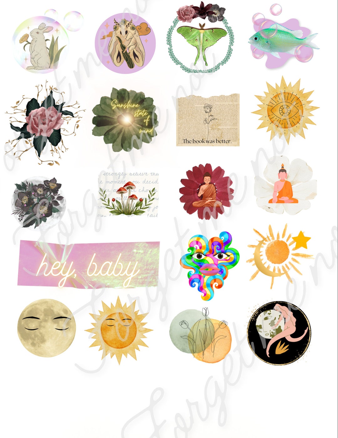 Sticker Sheet, Buddha Sticker, Fun Stickers, Earth Tone Sticker Sheet ...