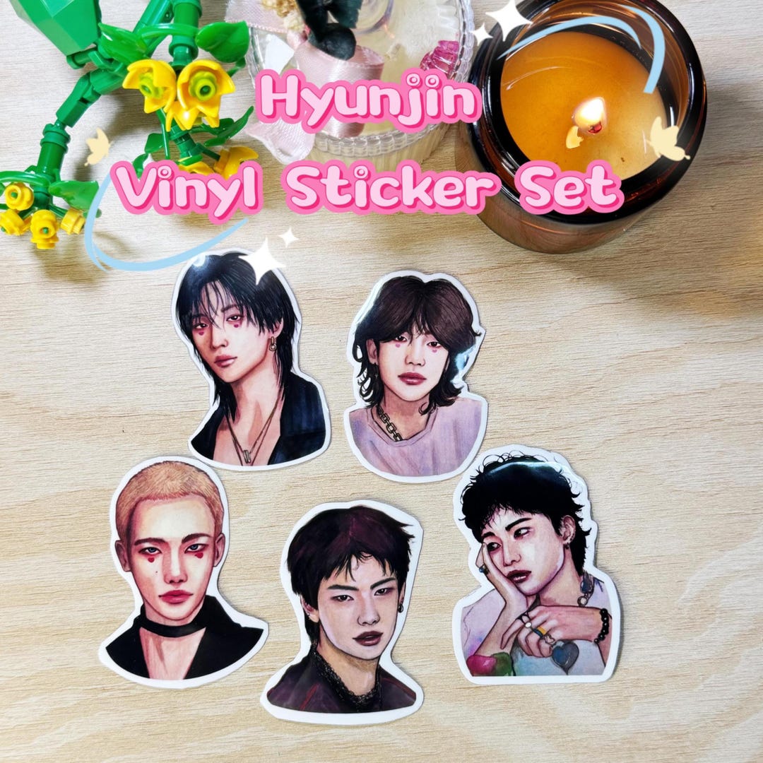 Hyunjin Stray Kids Sticker Set: Waterproof Vinyl Kpop Stickers - Etsy