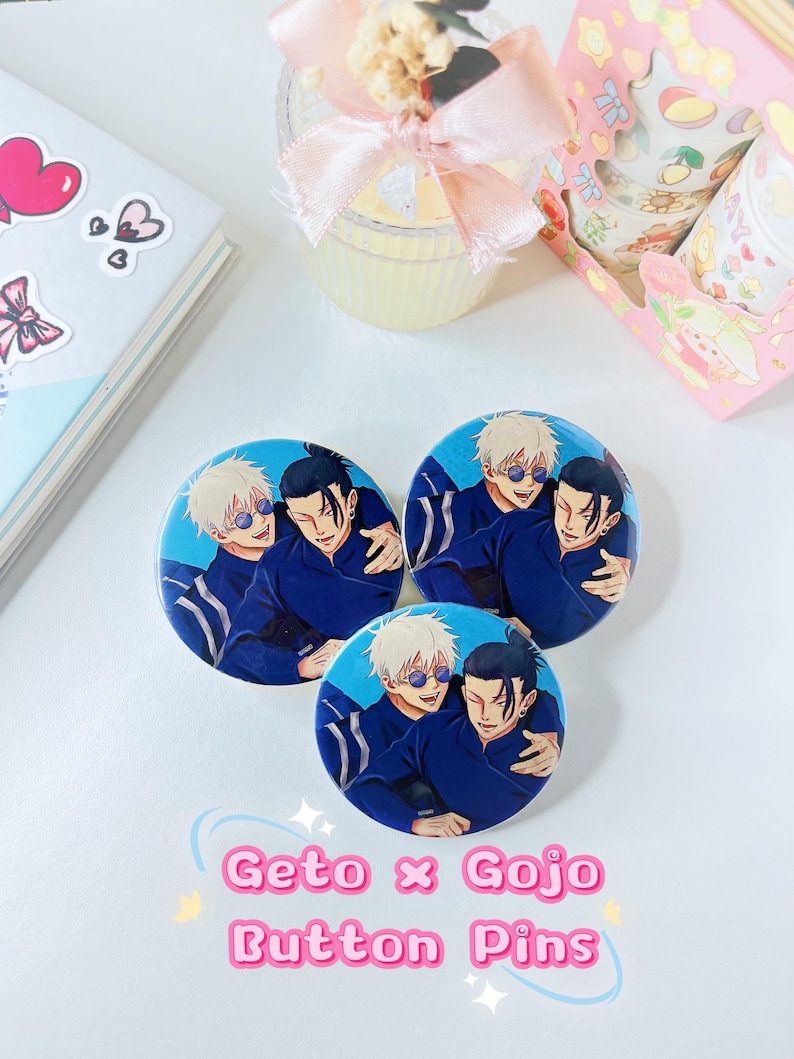 Gojo Satoru & Geto Suguru [jujutsu Kaisen] Metal Button Pins, JJK Anime ...