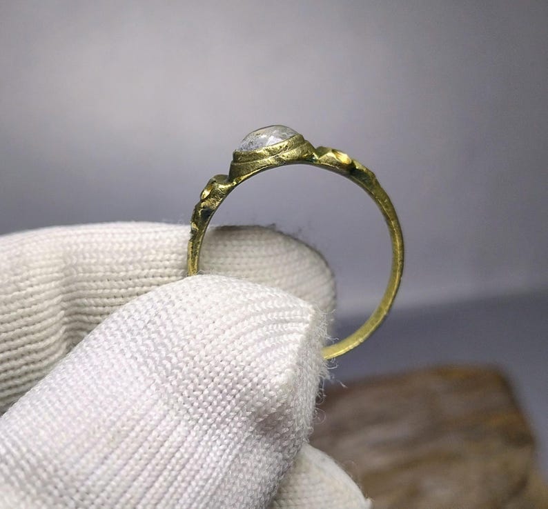Ancient Medieval Ring With White Glass, Original Medieval Jewelry, Rare ...