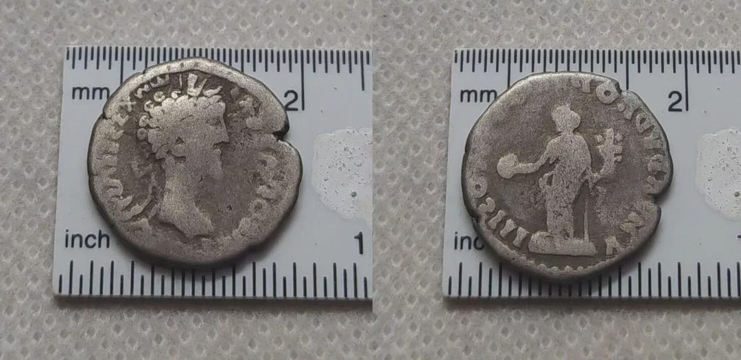 RARE Ancient Barbarian Silver Coin – Roman Denarius Imitation – 100–300 ...
