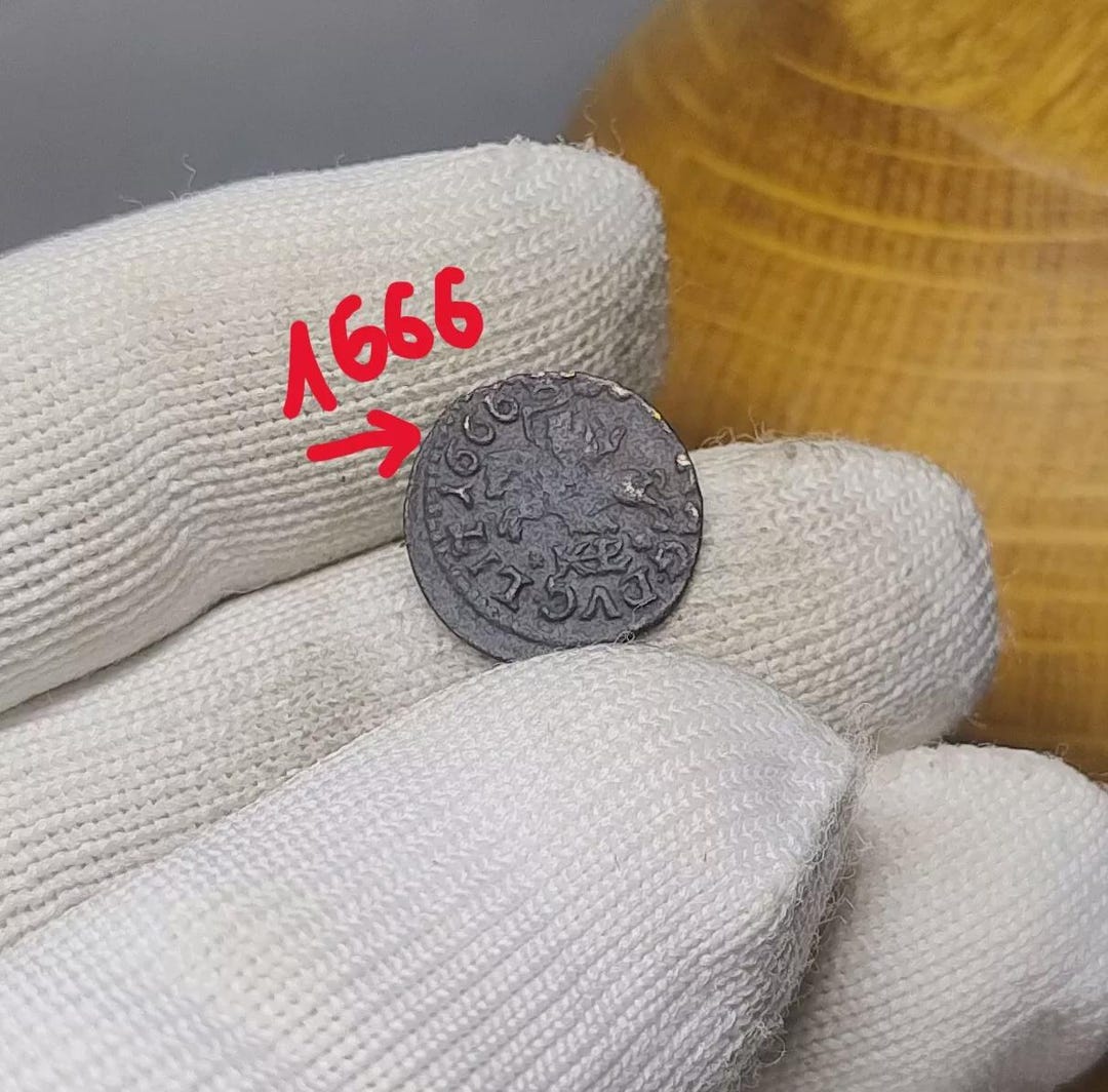 1666 Boratynka Solid Schilling – Poland Lithuania – Antique Copper Coin ...