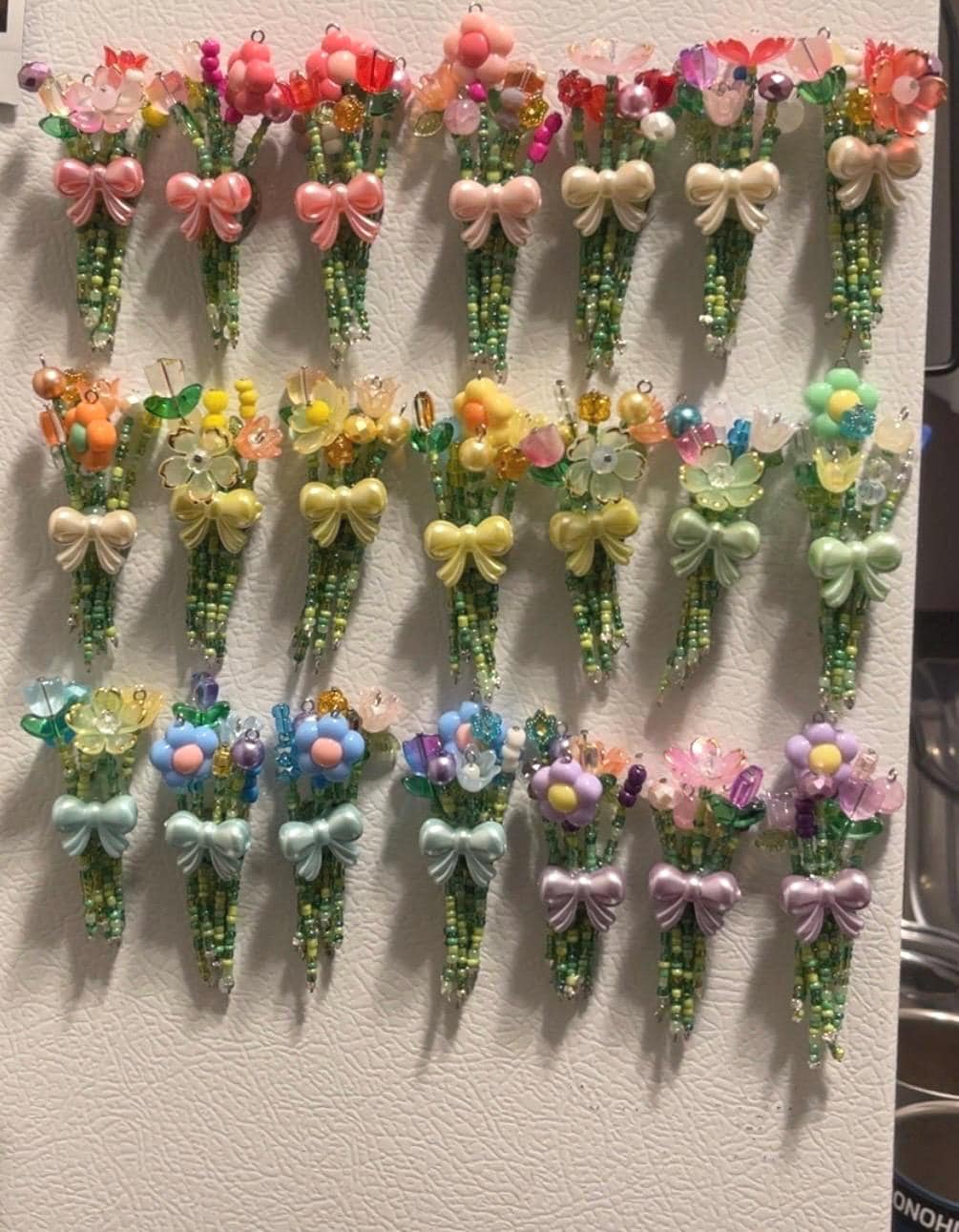 Mini Flower Bouquet Magnets – Hand-strung Beaded Floral Arrangement - Etsy