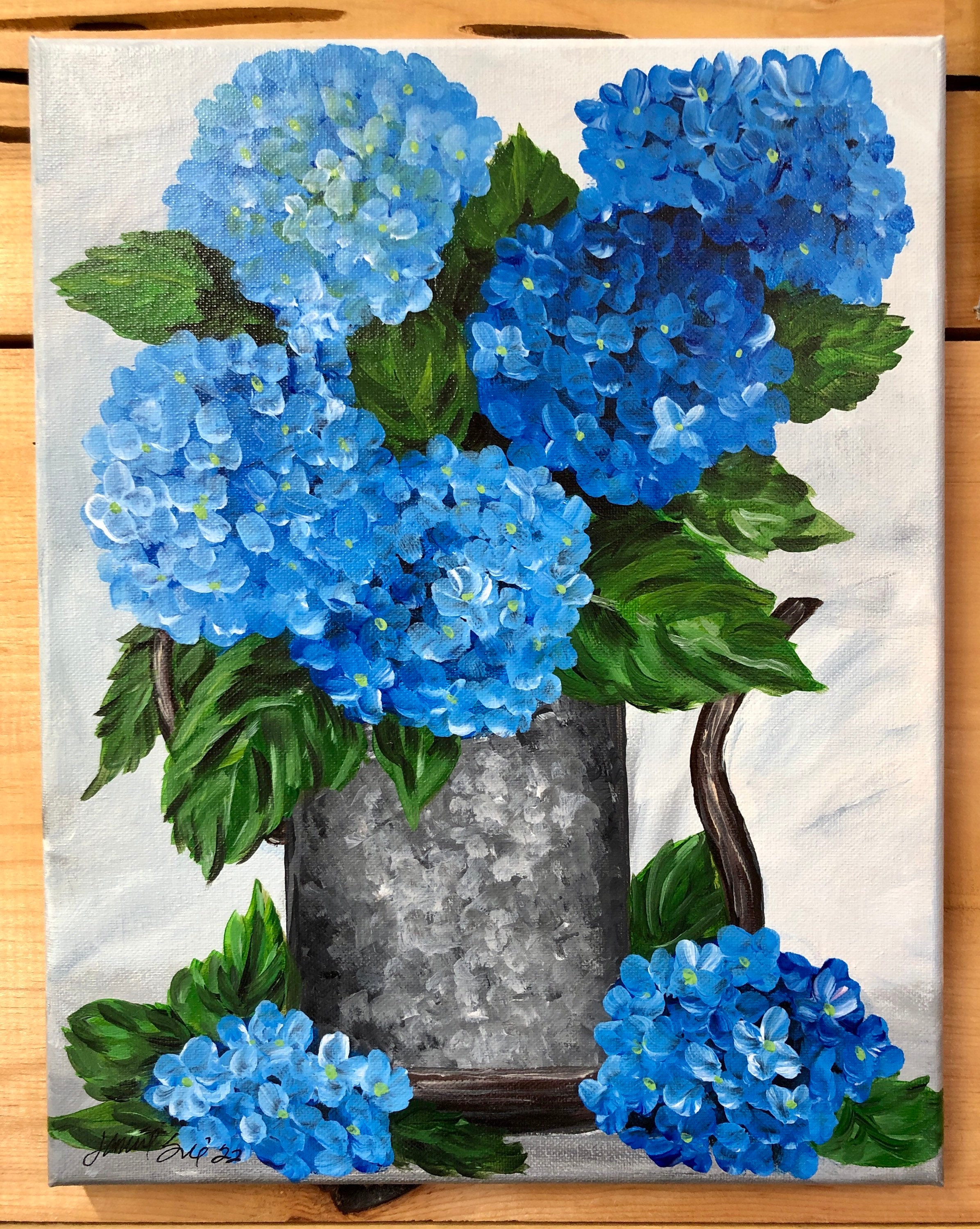 Hydrangea Painting Acrylic