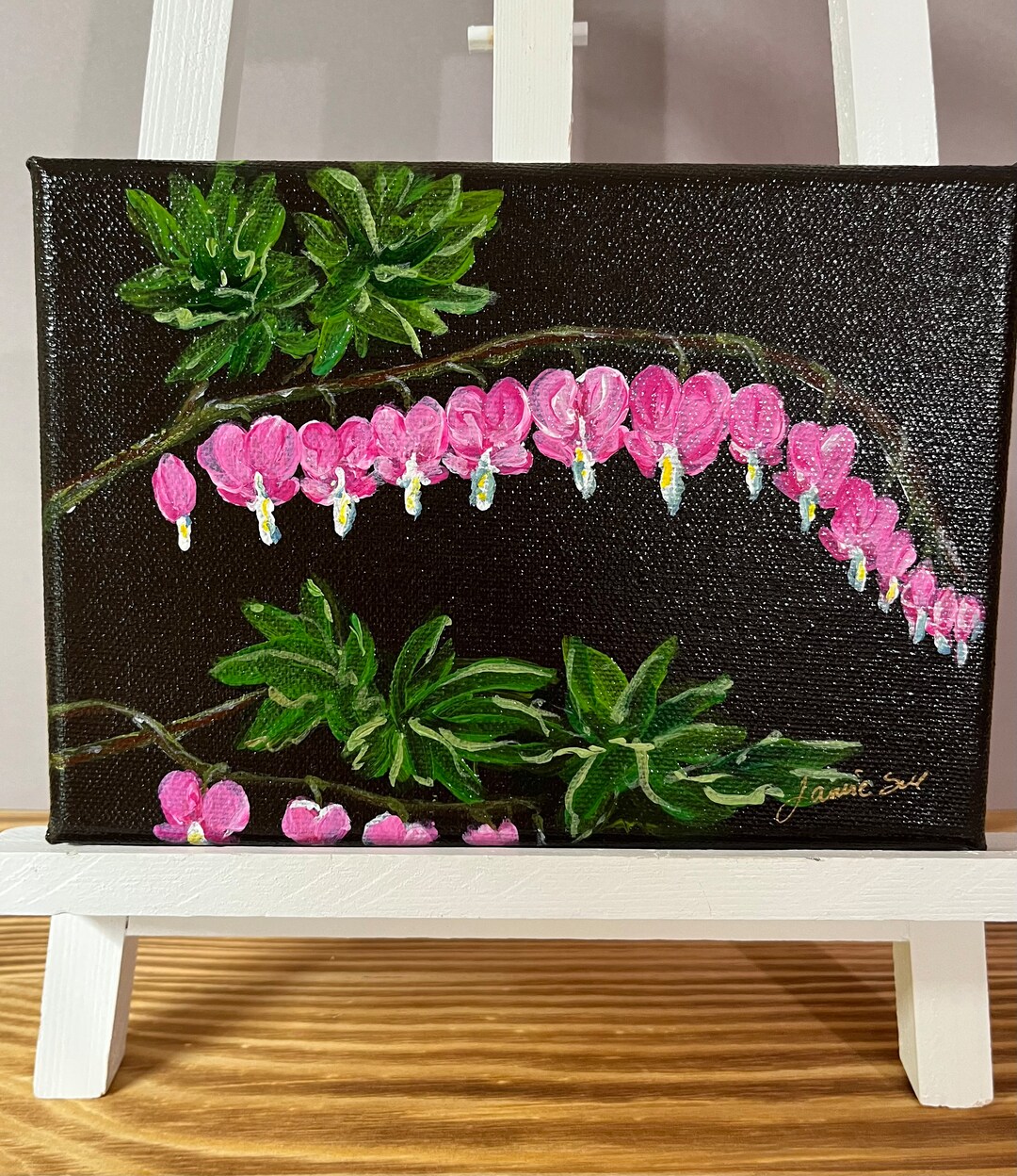 Original Acrylic Painting Bleeding Heart Plant - Etsy