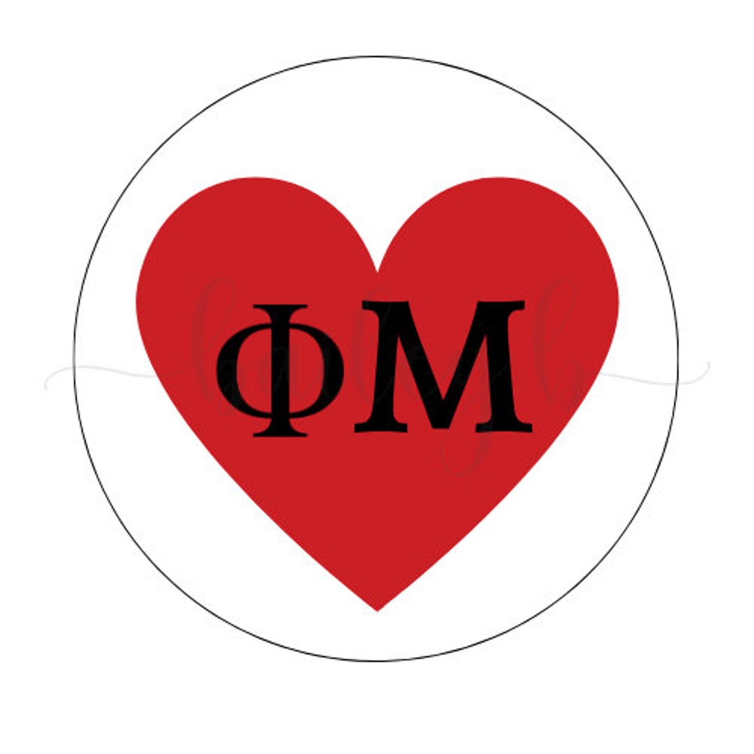 Phi Mu Pink Heart Button | Phi Mu Button - Etsy