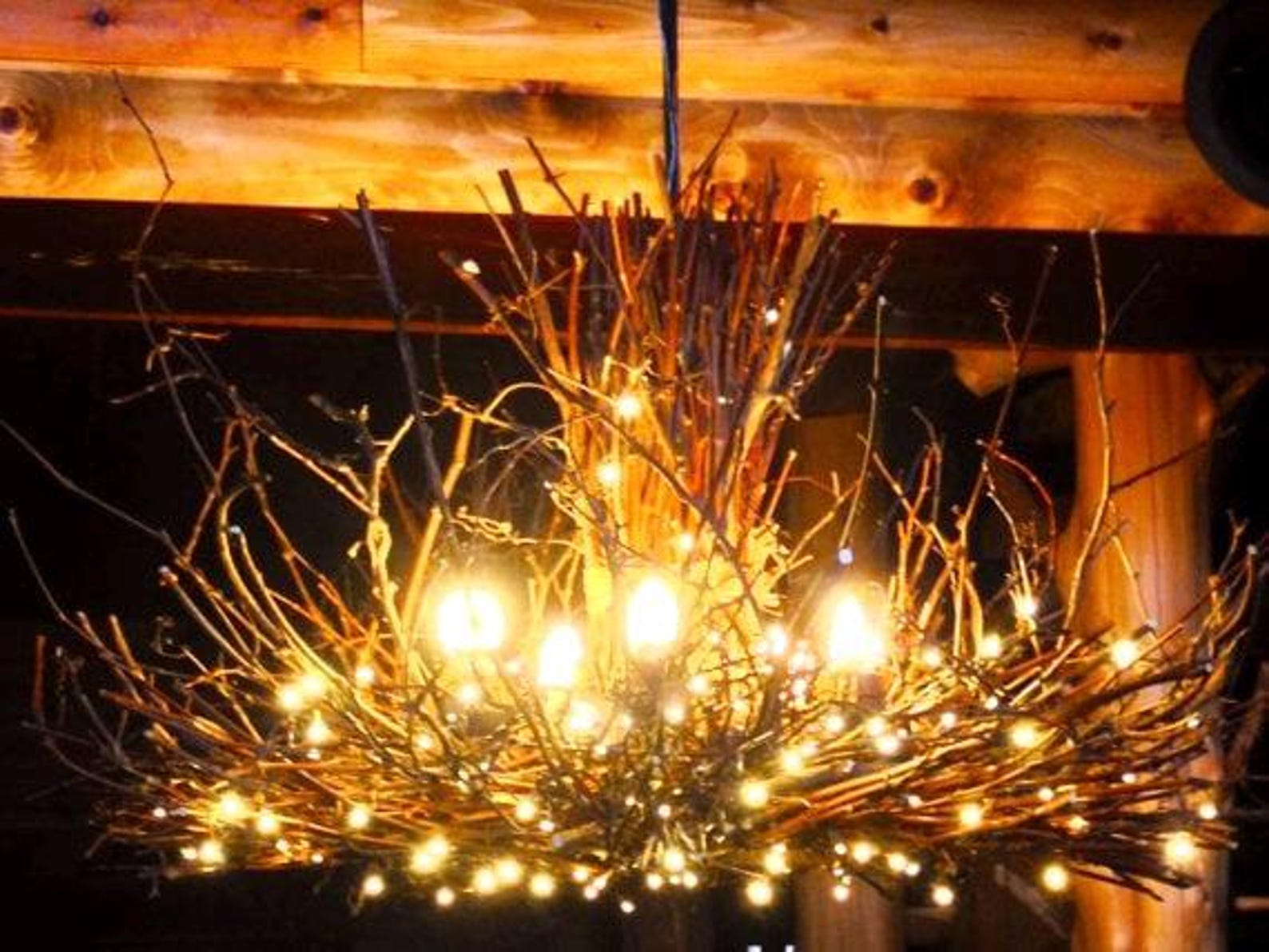 Rustic Grapevine Branch Chandelier – Appalachian Outdoor Light With ...