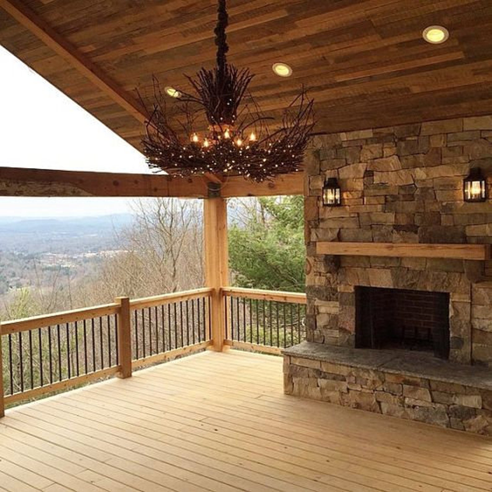 The Appalachian - Rustic Outdoor Chandelier - 5 Candle Chandelier ...