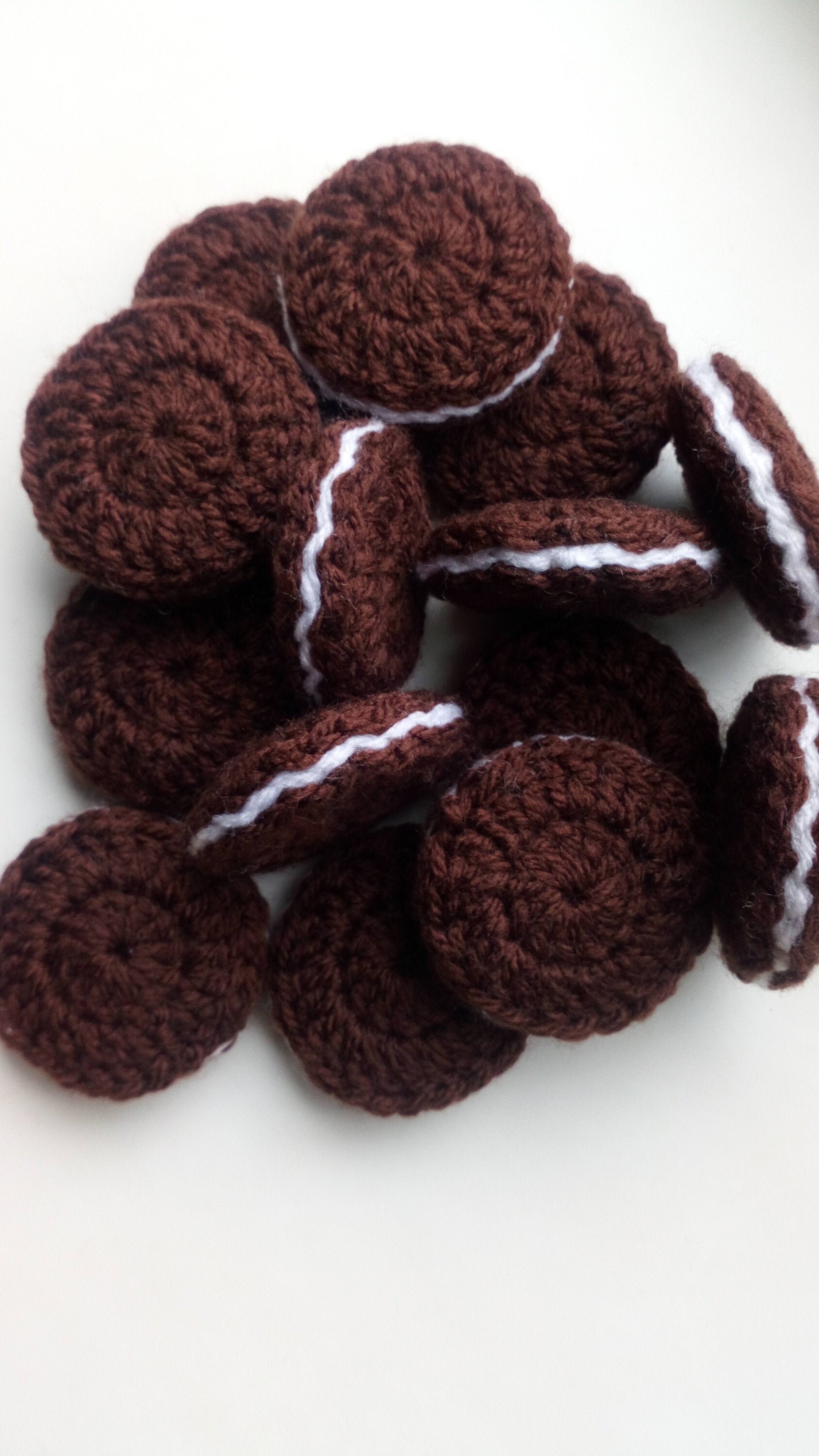 Stuffed Animals & Plushies Toys 1 piece Oreo Biscuit crocheted Handmade ...