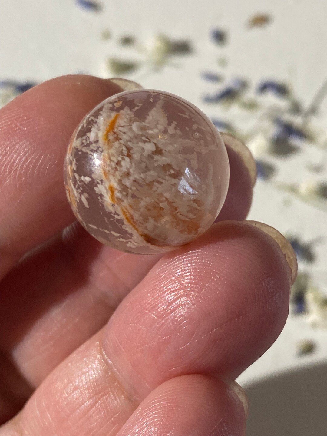 RARE Snowflake Rose Quartz Sphere, Mini Sphere, Garden Rose Quartz ...