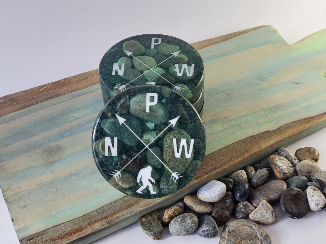 Handcrafted Stone Coasters, Resin Beach Coasters, Cottage Decor (set of ...