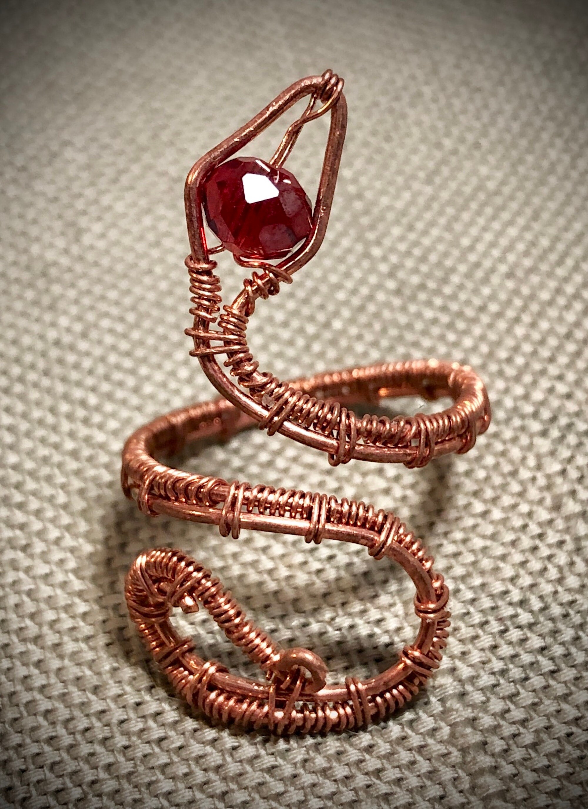 Copper Woven Wire Snake Ring for Charity Gift Holiday - Etsy UK