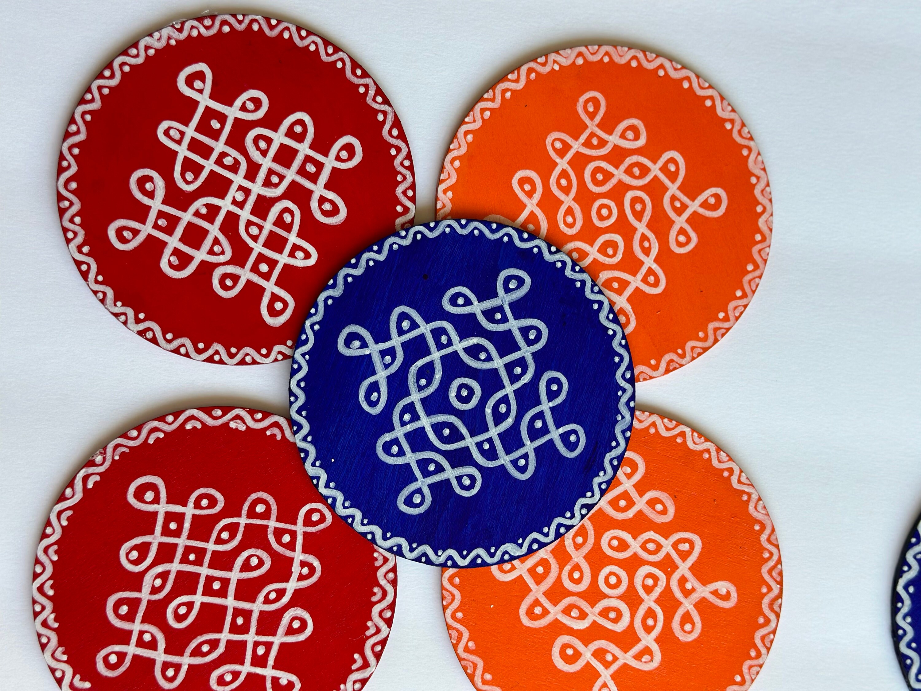 Kolam Coasters 44 Inch Indian Floor Art Hand Painted Golu Navratri ...