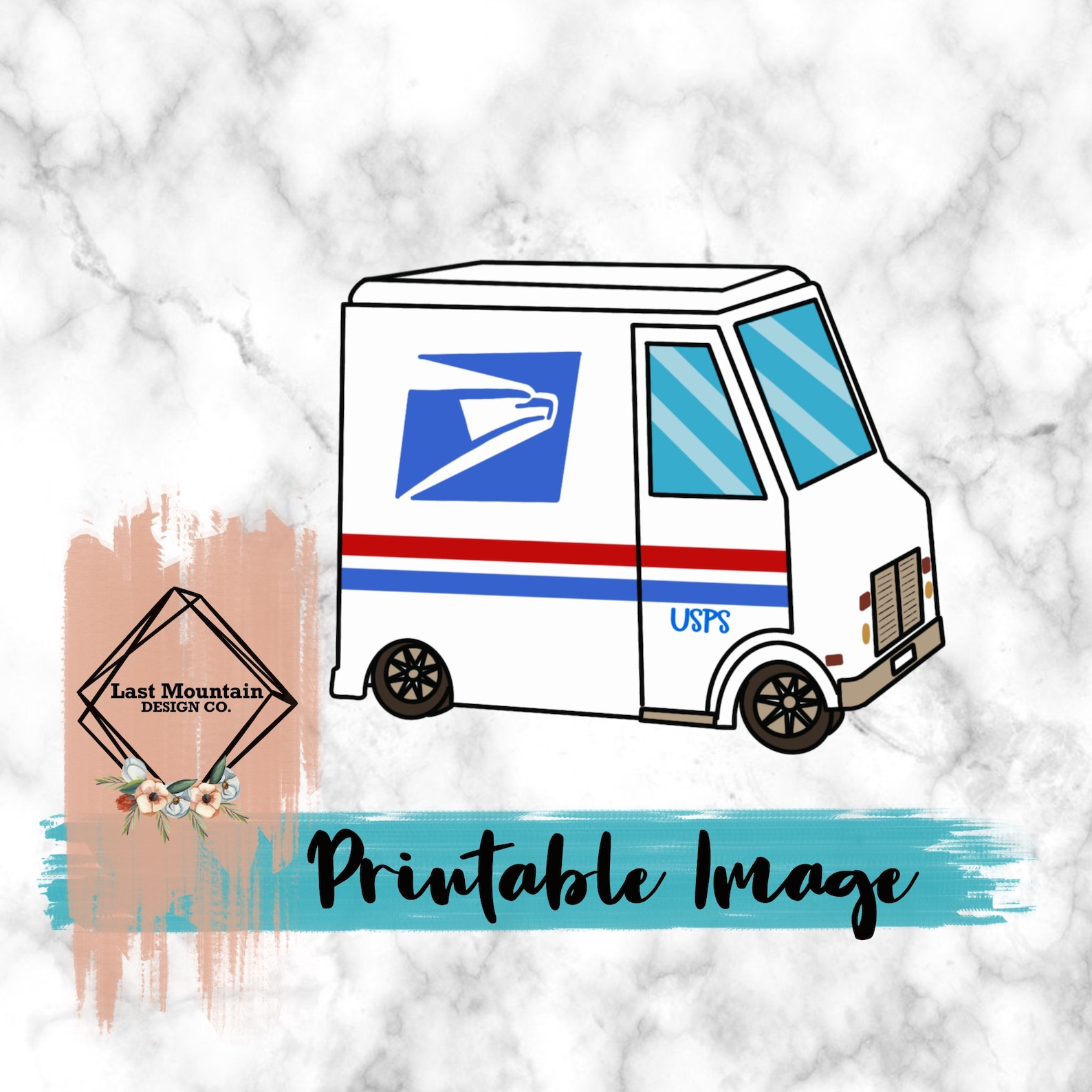 PRINTABLE USPS Mail Truck PNG File | Etsy