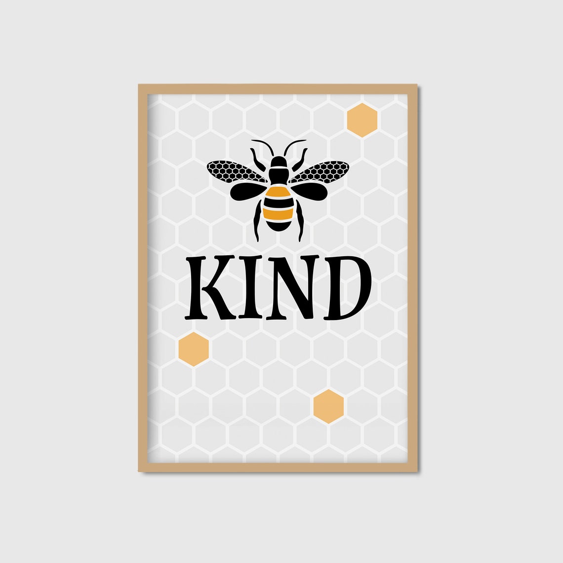 Bee Kind Print Kids Wall Art Bee Prints Nursery Decor - Etsy