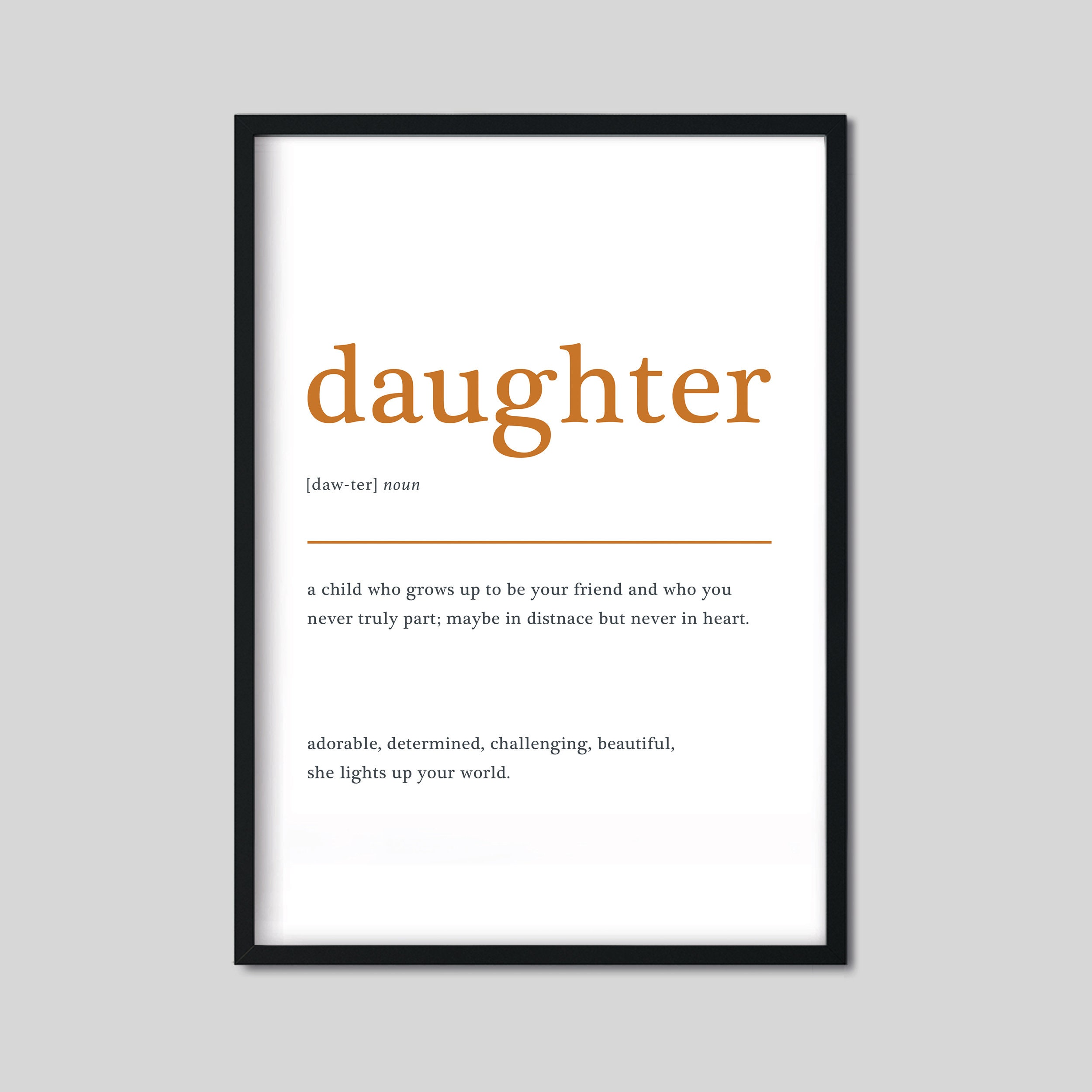 Daughter Print Wall Art Noun print Home Prints House | Etsy