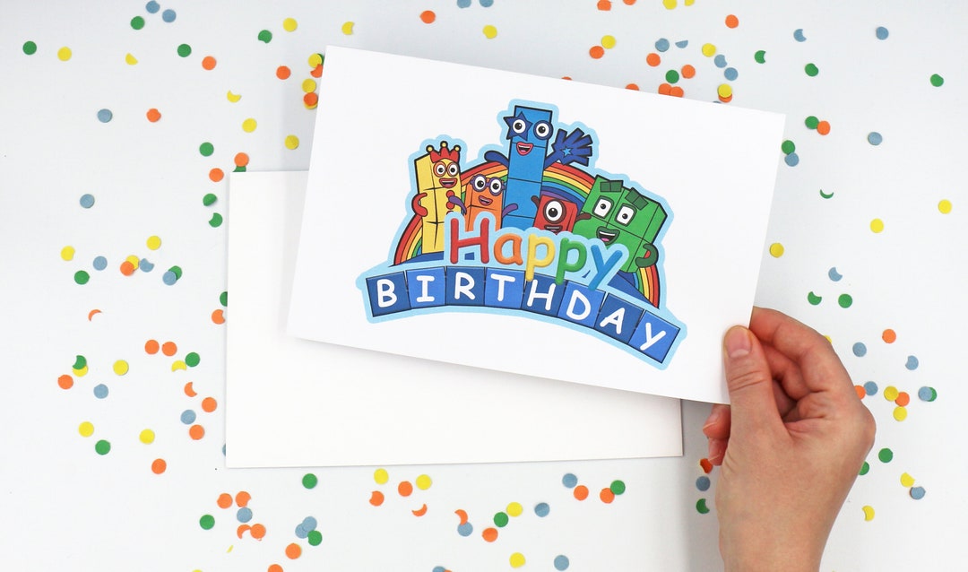 Number 1 to 5 Blocks Happy Birthday Card - Etsy