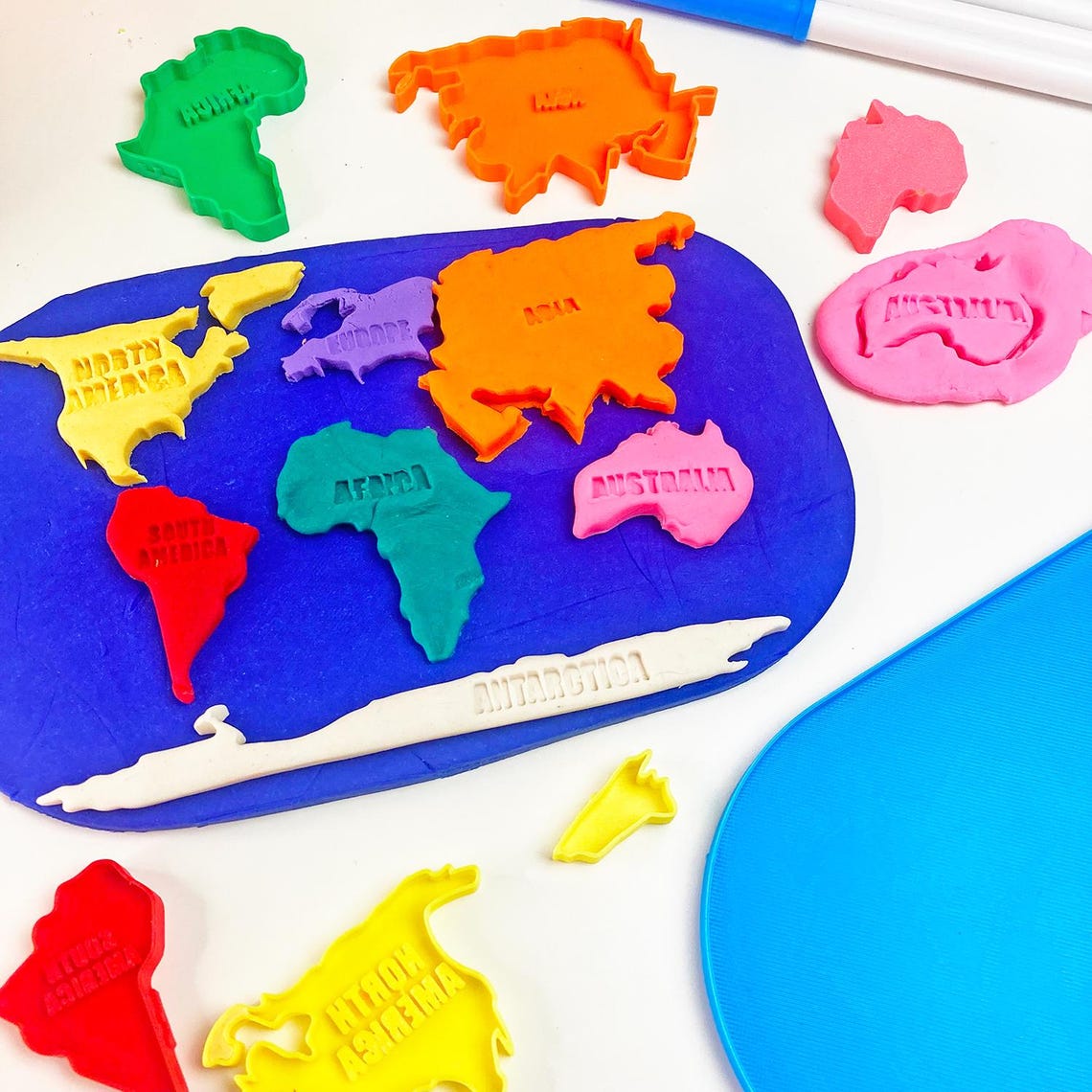 World Map Play Dough Stencil Kit – Explore Geography Hands-on ...