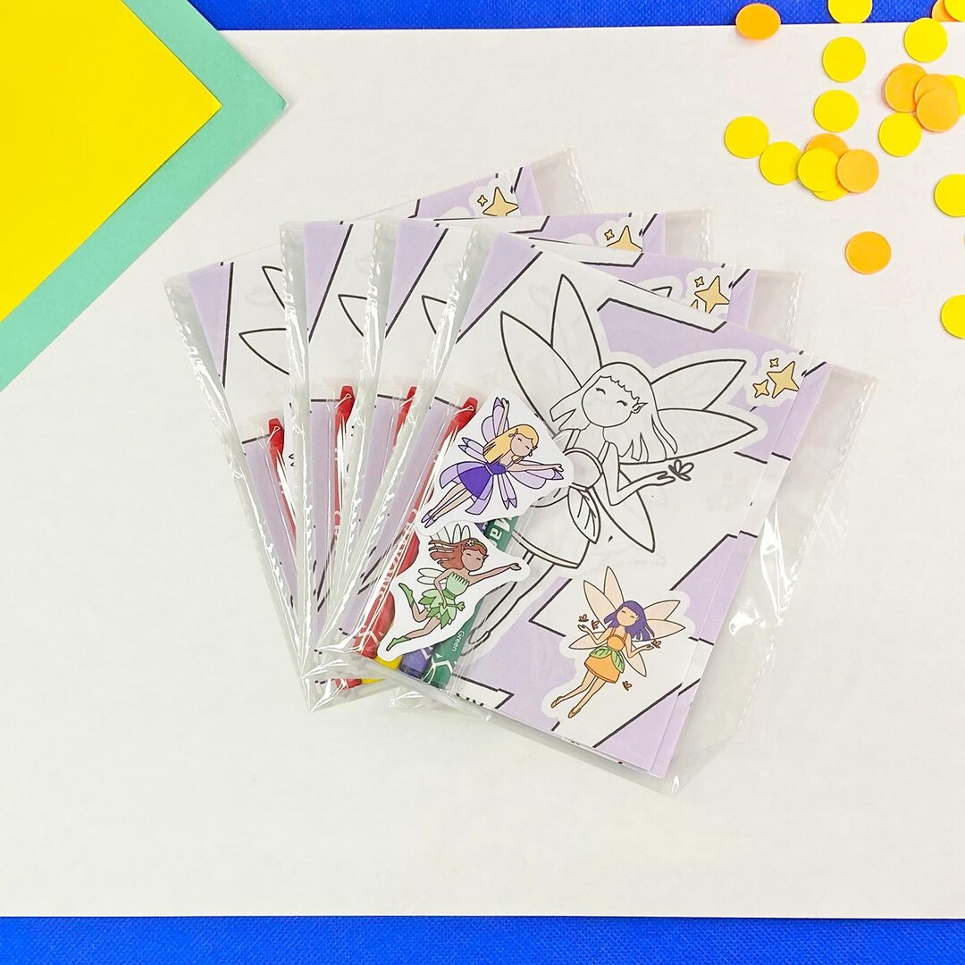 Fairy Coloring Activity Set With Stickers - Magical Party Favor for ...