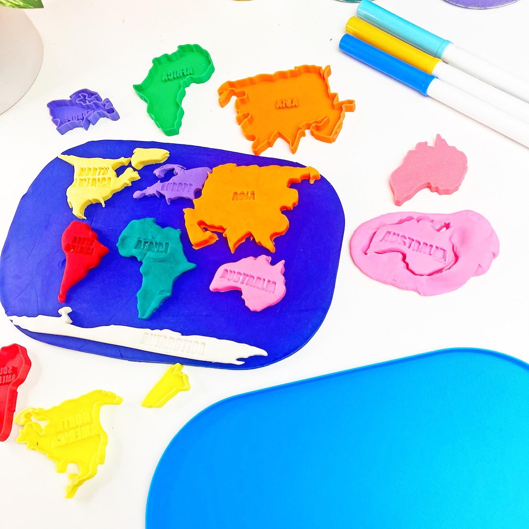 World Map Play Dough Stencil Kit – Explore Geography Hands-on ...