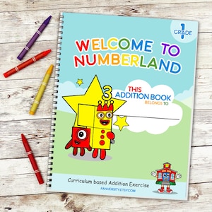 Numberblocks Addition Book for 1st Grade: Math Exercises & Activities ...