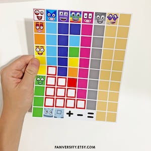 Numberblocks Face Sticker Sheet for 1 Inch or 3/4 Inch Blocks - Play ...