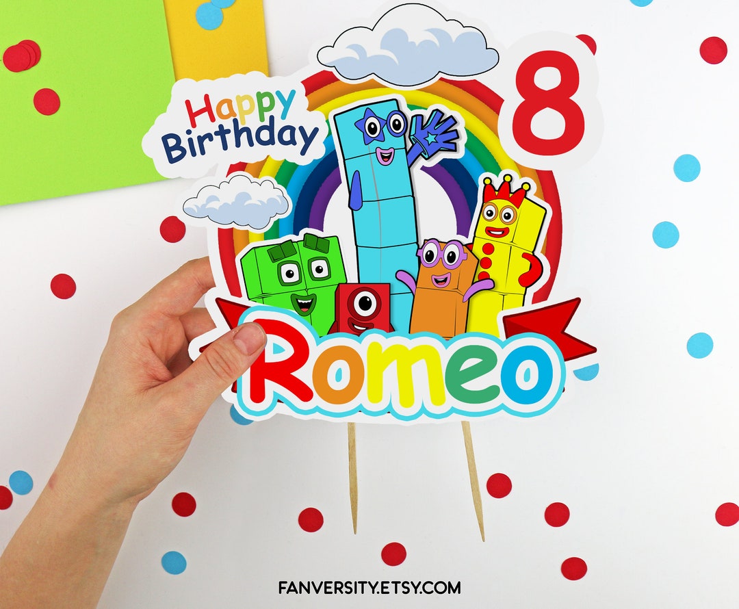 Numberblocks Cake Topper and Cupcake Topper Number Blocks Birthday ...