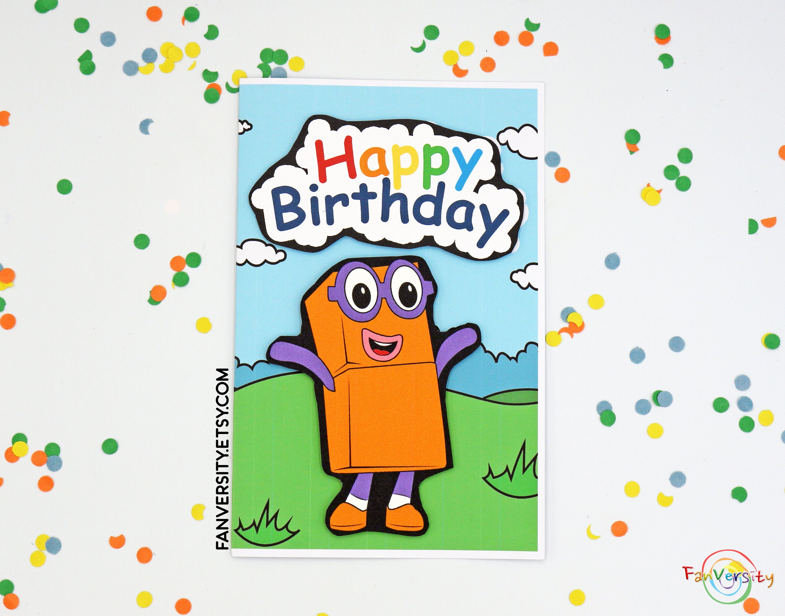 Number 1-8 Blocks Happy Birthday Card - Etsy
