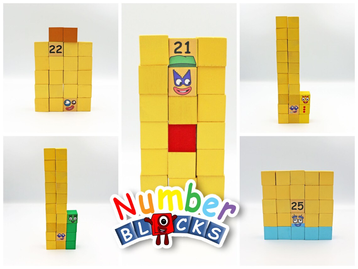 Numberblocks 21 to 25 Stackable Wooden Blocks | Etsy