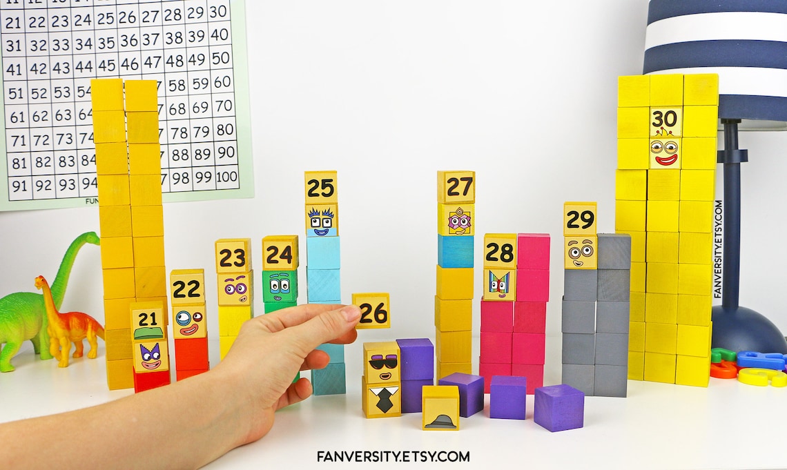 Buy Numberblocks 21 30 Blocks Stackable Wooden Blocks Online in India ...