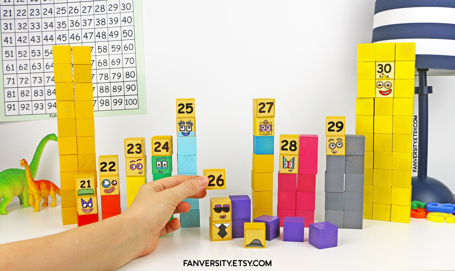 Numberblocks 21 30 Blocks Stackable Wooden Blocks - Etsy UK
