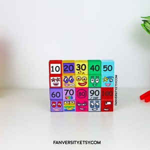 Numberblocks Face Sticker Sheet: Play and Count - 1 Inch or 3/4 Inch ...