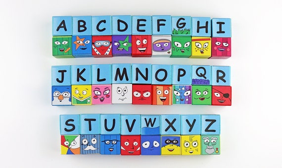 Alphablocks A Z Stackable Wooden Blocks FREE Coloring | Etsy