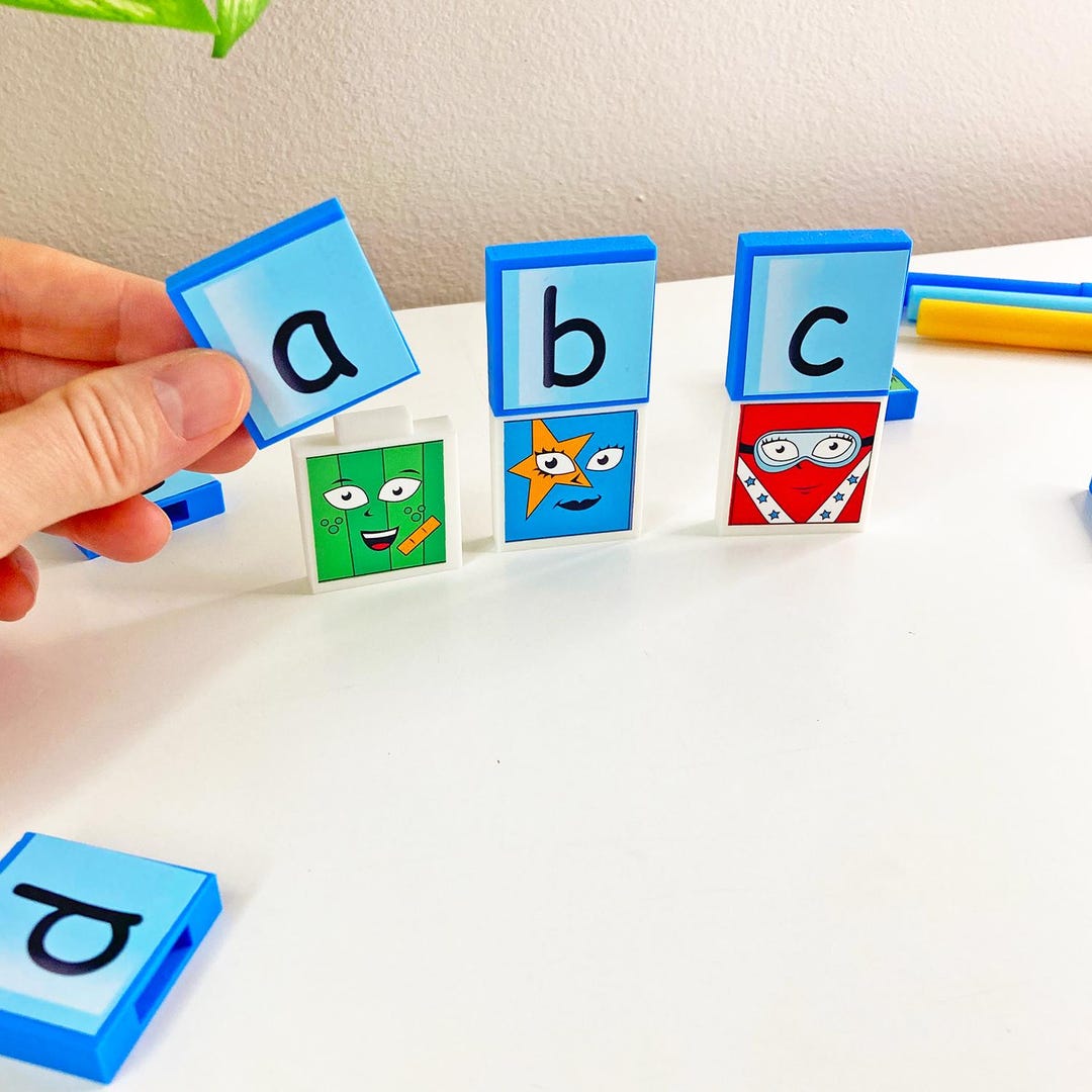 Alphaland A - Z, Lowercase Stackable Click in Blocks - Spillproof - Etsy